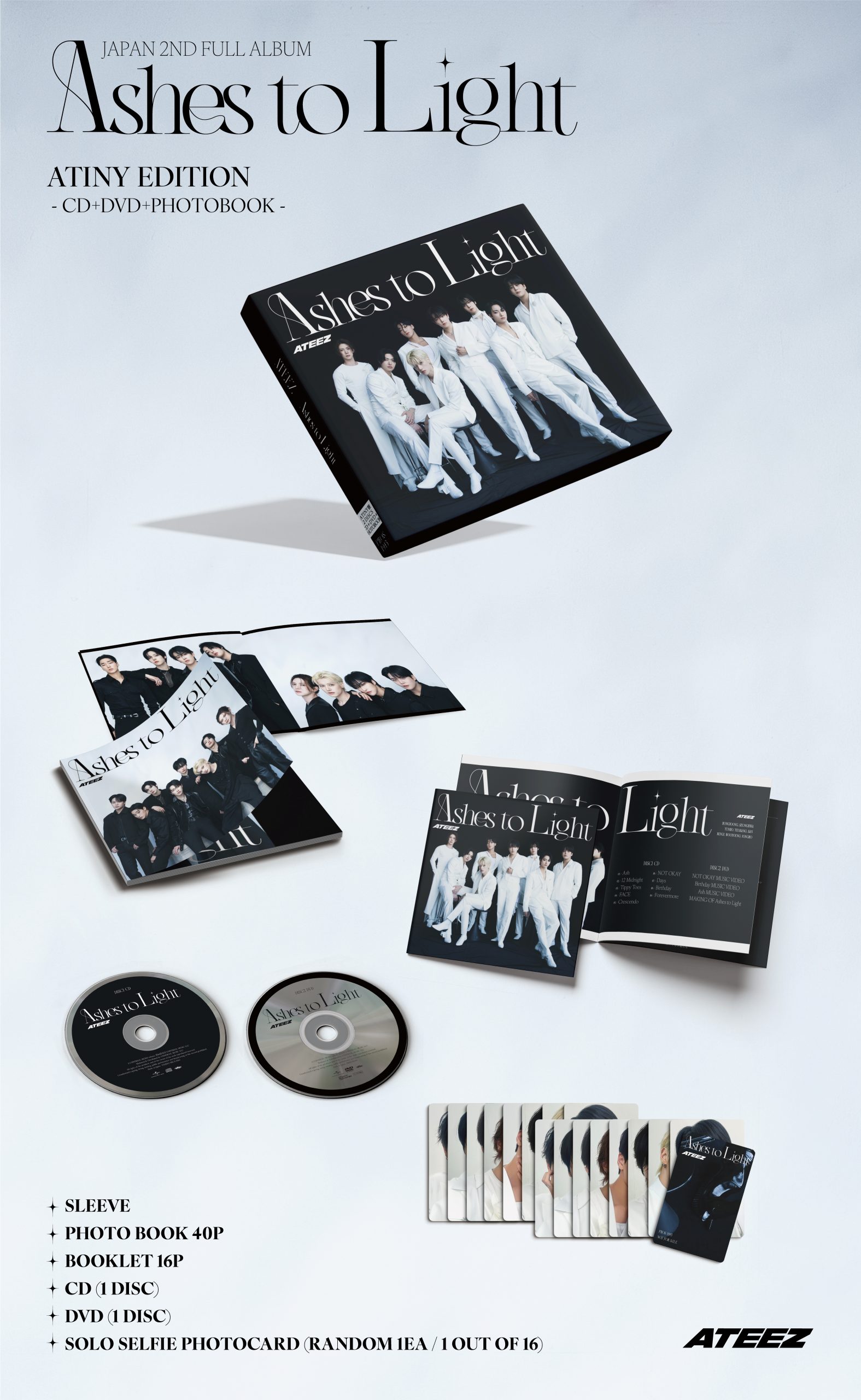 ATEEZ JAPAN 2ND FULL ALBUM「Ashes to Light」パックショット & 店舗別特典絵柄決定！ - ATEEZ