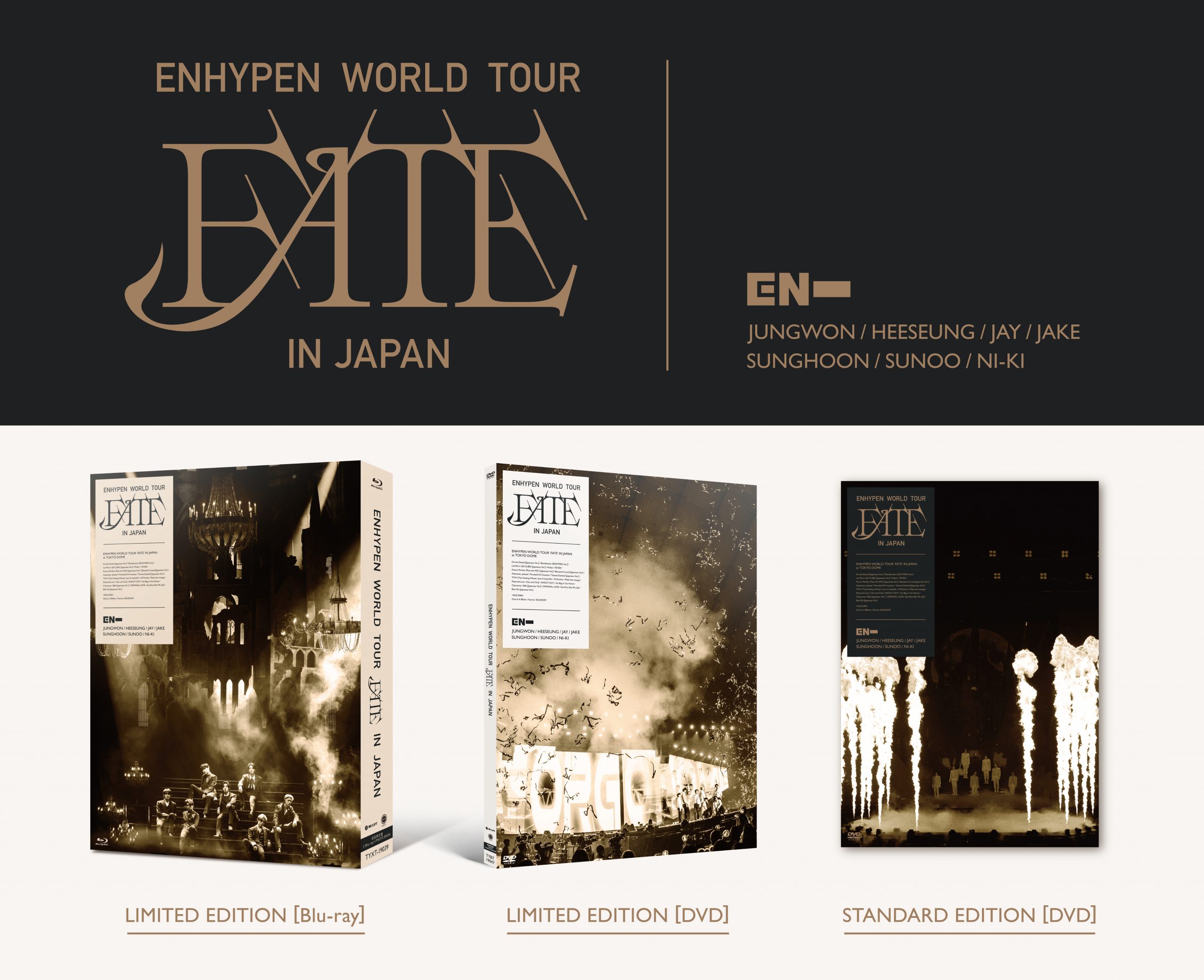 『ENHYPEN WORLD TOUR 'FATE' IN JAPAN』Blu-ray&DVD(全3形態)予約販売開始！ - ENHYPEN
